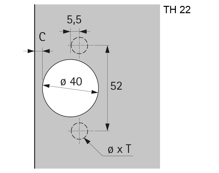 HETTICH Profiltürscharnier Intermat 9935 für 43mm Türen