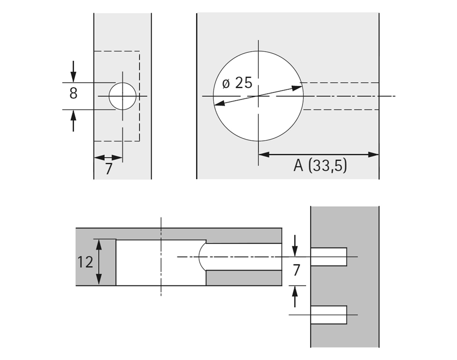 Exzenter-Verbindungsbeschlag Rastex 25 | 897-8015